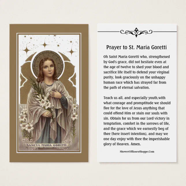 St. Maria Goretti Catholic Prayer Holy Card | Zazzle