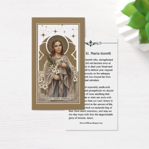 St. Maria Goretti Catholic Prayer Holy Card | Zazzle