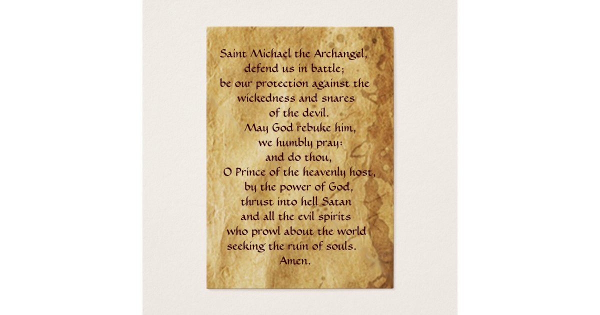 St.Michael and the Dragon Prayer Card | Zazzle