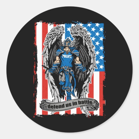 St. Michael Angel Defend Us in Battle Classic Round Sticker | Zazzle.com