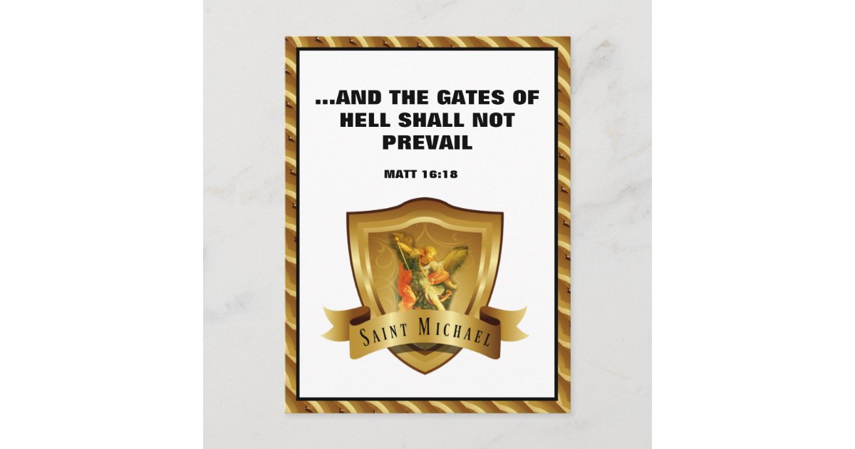 St. MICHAEL ARCHANGEL SCRIPTURE BIBLE VERSE Postca Postcard | Zazzle