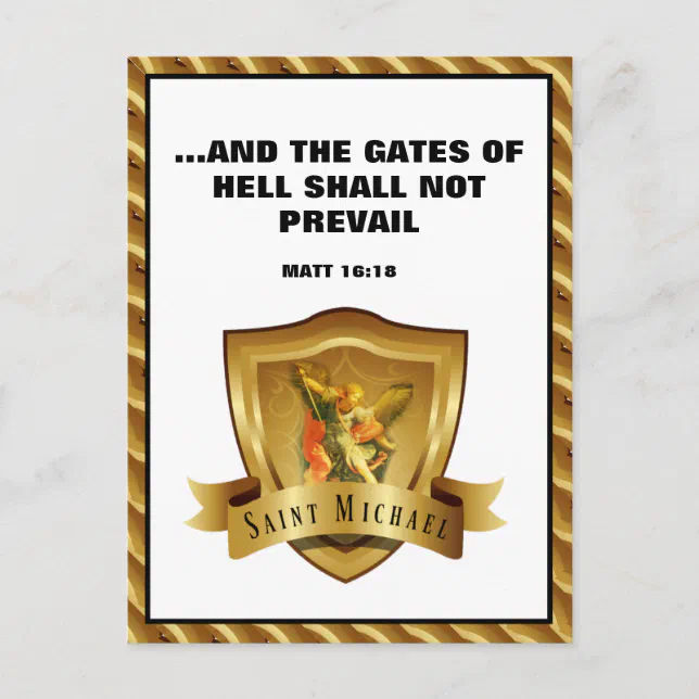 St. MICHAEL ARCHANGEL SCRIPTURE BIBLE VERSE Postca Postcard | Zazzle