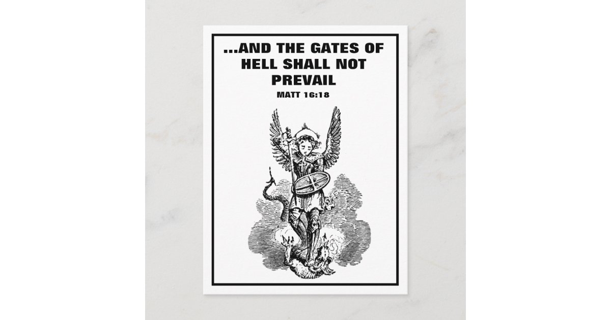 St. MICHAEL ARCHANGEL SCRIPTURE BIBLE VERSE Postcard | Zazzle
