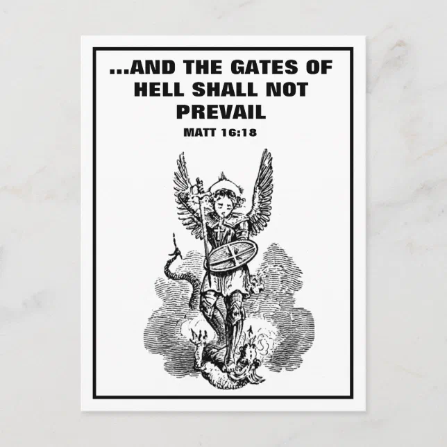 St. MICHAEL ARCHANGEL SCRIPTURE BIBLE VERSE Postcard | Zazzle