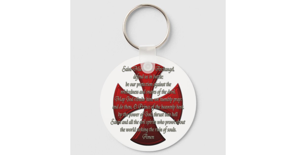 St Michael - Iron Cross Keychain | Zazzle