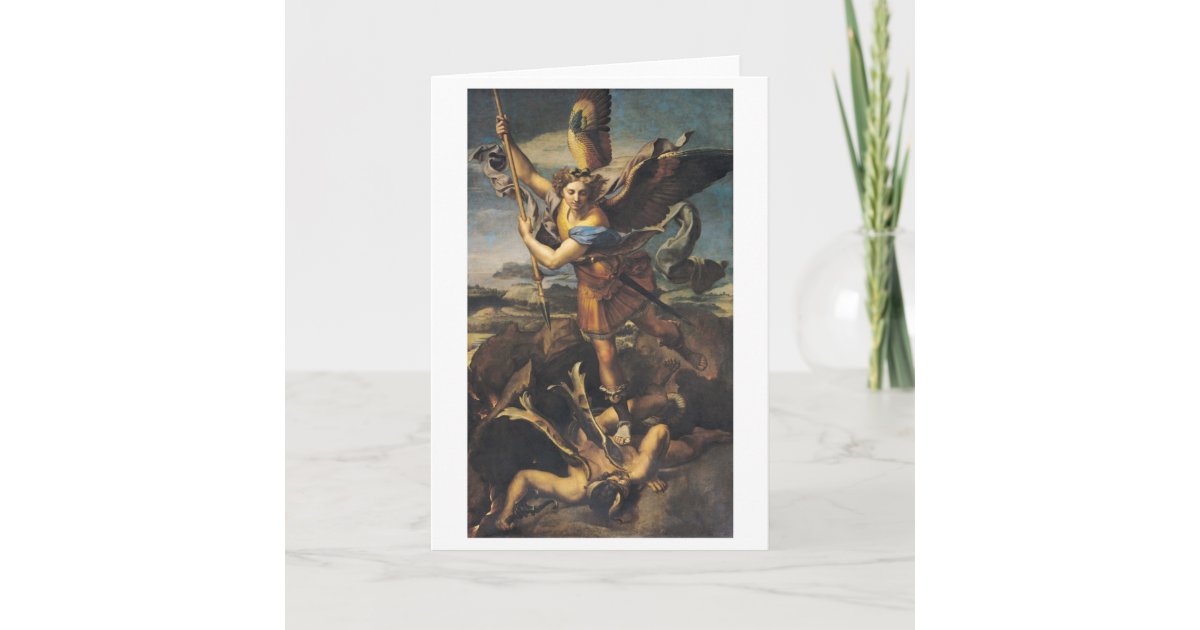 St. Michael Overwhelming the Demon, 1518 Card | Zazzle