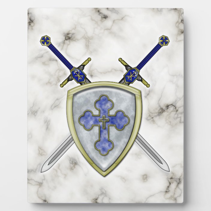 St Michael - Swords and Shield Plaque | Zazzle.com