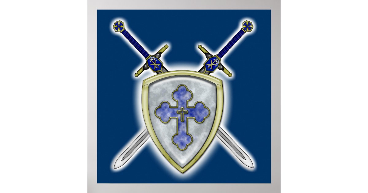 St Michael - Swords and Shield Poster | Zazzle
