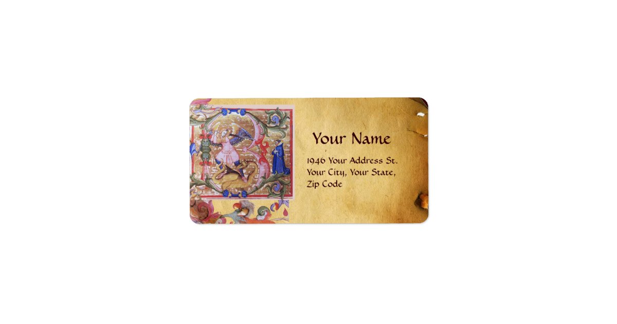St. Michael the Archangel Antique Parchment Label | Zazzle