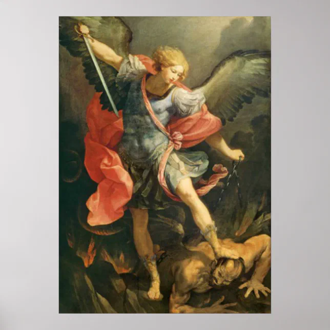 St. Michael the Archangel Battle with Devil Poster | Zazzle
