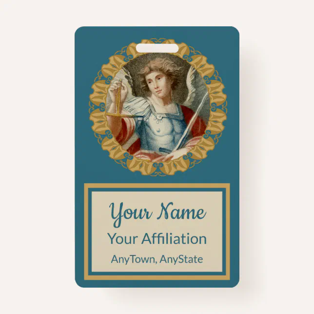 St. Michael the Archangel (M 010) Badge | Zazzle