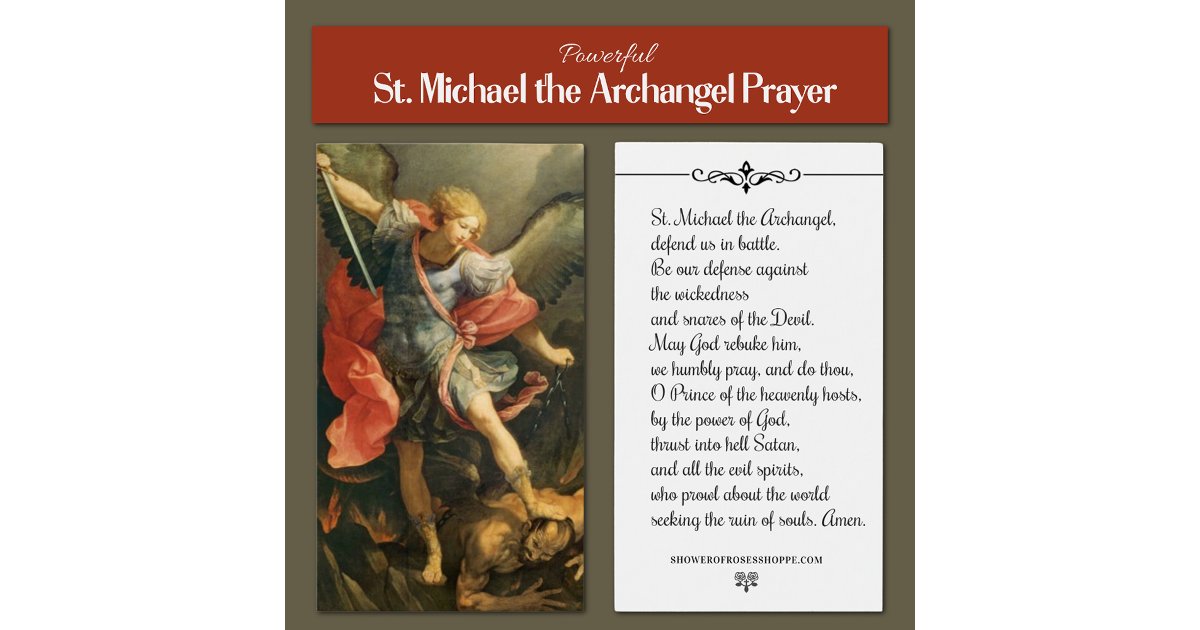 St. Michael the Archangel Prayer Holy Card | Zazzle