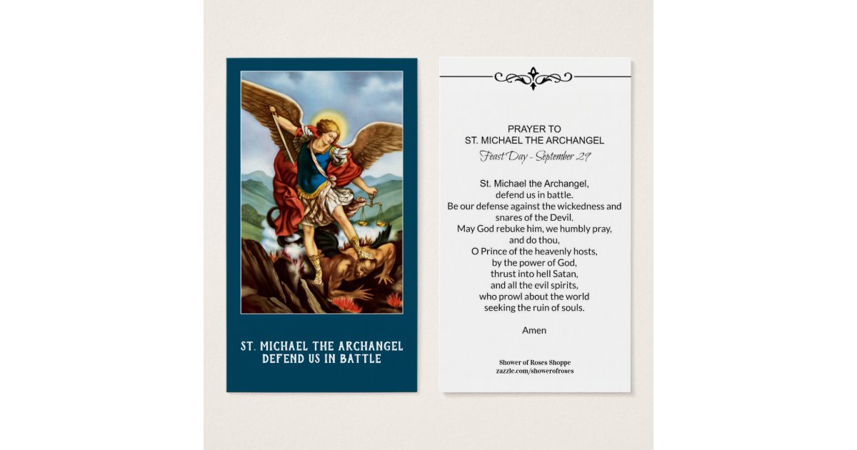 St. Michael the Archangel Prayer Holy Card | Zazzle
