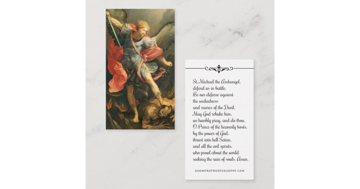 St. Michael the Archangel Prayer Holy Card | Zazzle