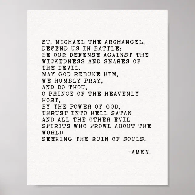 St Michael the Archangel Prayer Poster | Zazzle