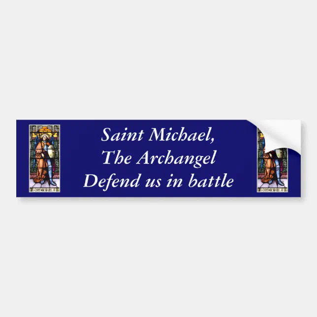 St. Michael The Archangel Stained Glass Window Bumper Sticker | Zazzle