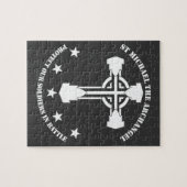 St Michael The Archangel - White Stencil Jigsaw Puzzle | Zazzle