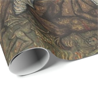 St. Michael the Archangel with Devil , Red Dragons Wrapping Paper | Zazzle