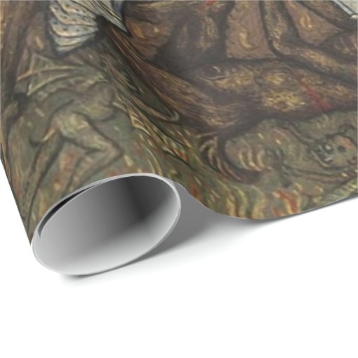 St. Michael the Archangel with Devil , Red Dragons Wrapping Paper | Zazzle