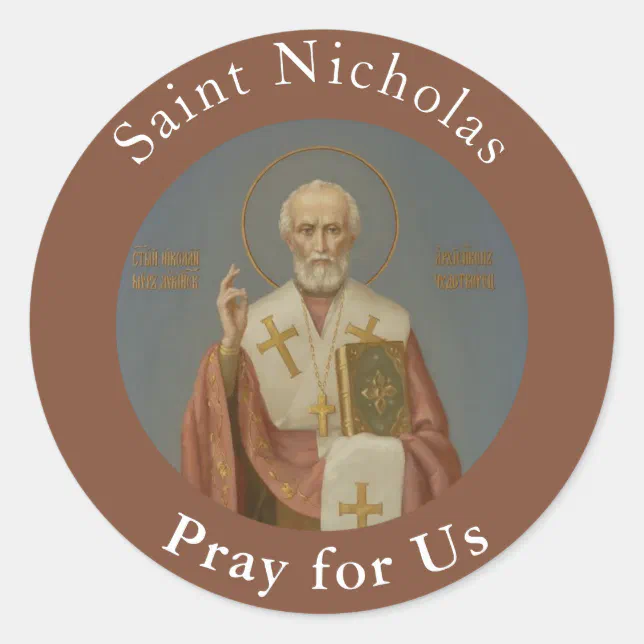 St. Nicholas of Myra Bishop Classic Round Sticker | Zazzle