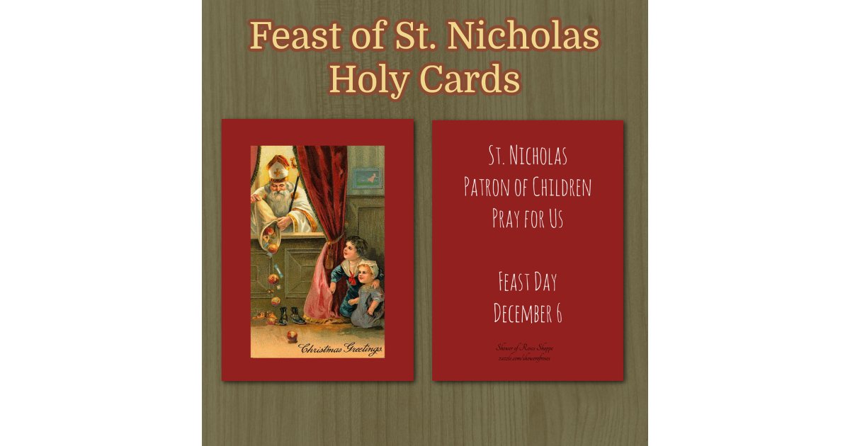 St. Nicholas of Myra Bishop Holy Cards | Zazzle