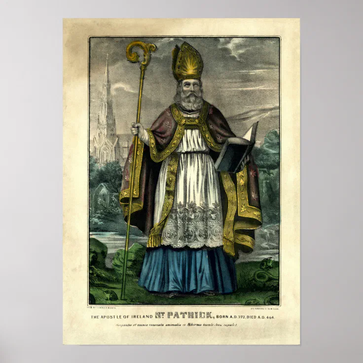 St. Patrick from Currier & Ives (1834-1907) Poster | Zazzle