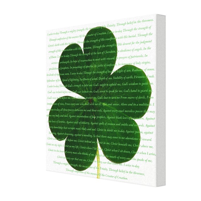 St. Patrick Irish Poem The Deer's Cry Shamrock Canvas Print | Zazzle.com