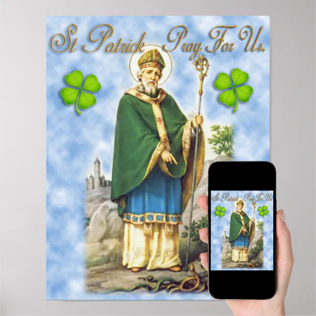 St Patrick, Patron Saint of Ireland. Poster | Zazzle