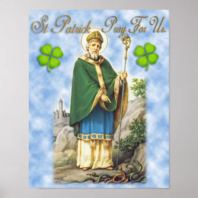 St Patrick, Patron Saint of Ireland. Poster | Zazzle