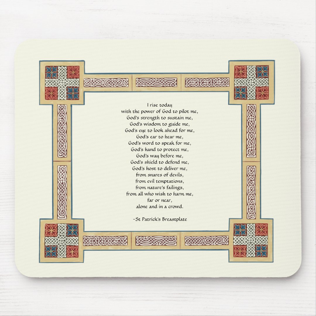 St. Patrick’s Breastplate Prayer with Celtic Knots Mouse Pad | Zazzle
