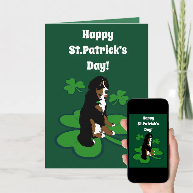 St. Patrick’s Day Dog Pattern Card | Zazzle