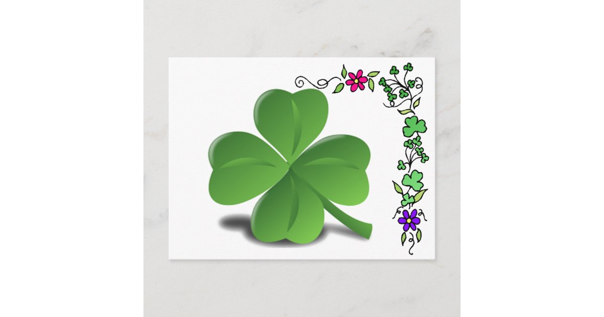 St. Patrick’s Day Shamrock Clover Postcard | Zazzle