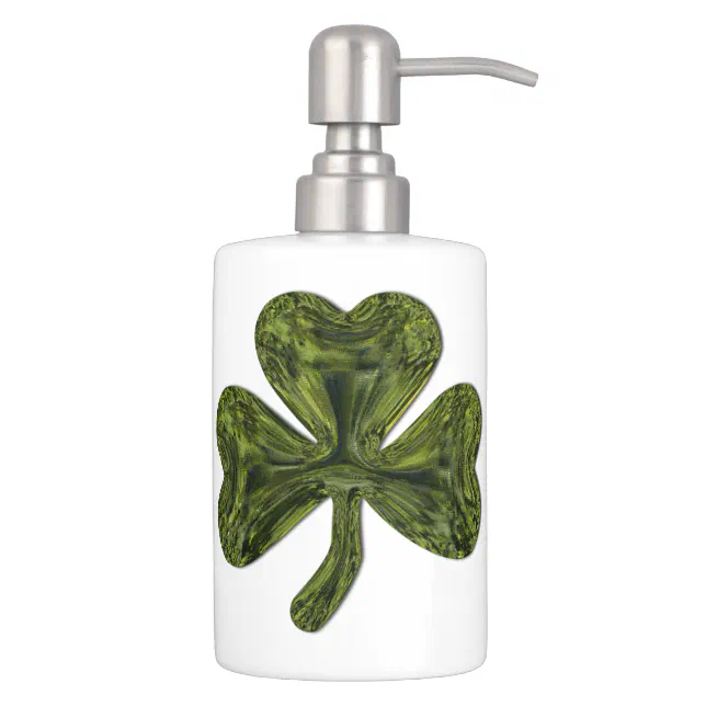 St. Patrick’s Day Shamrock Soap Dispenser And Toothbrush Holder | Zazzle