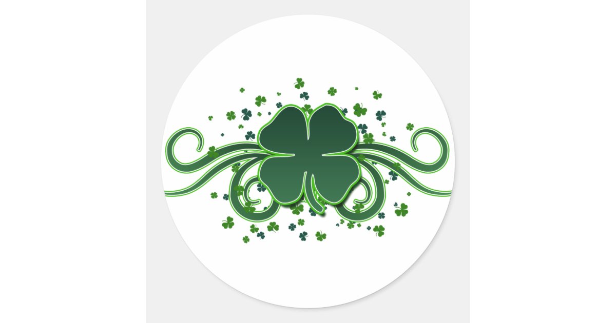 St. Patrick’s Day Shamrock Swirls Sticker | Zazzle