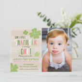 St. Patrick's Day 4 Leaf Clover Birthday Invite | Zazzle