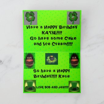 St Patrick's Day Birthday Greeting Day Card | Zazzle