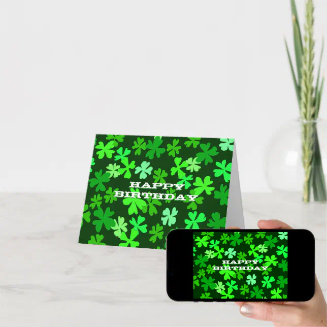 St. Patrick's Day Birthday Holiday Card | Zazzle
