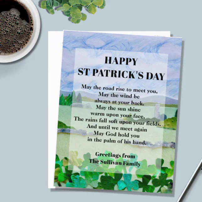 St Patrick's Day Blessing Postcard | Zazzle