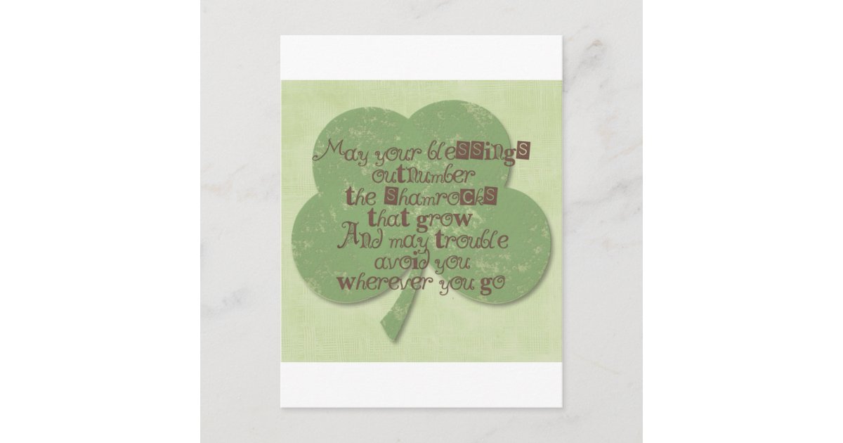 St. Patricks Day Blessing Postcard | Zazzle