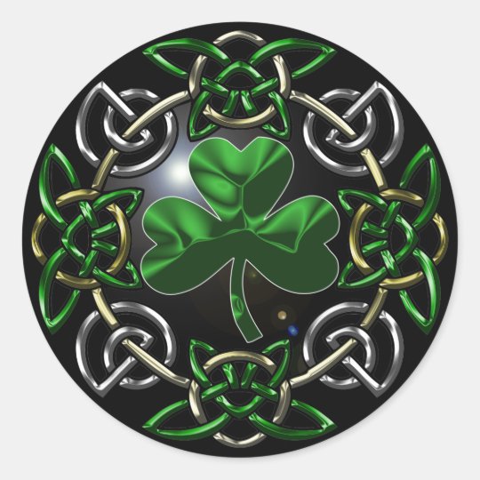 St. Patrick's Day Celtic knot design Classic Round Sticker | Zazzle.com