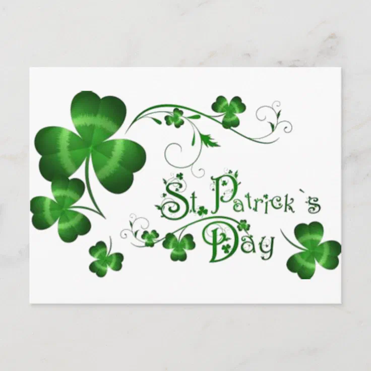 St. Patricks Day Clover Postcard | Zazzle