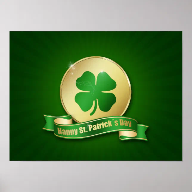 St. Patrick's Day Coin Shamrock Poster | Zazzle