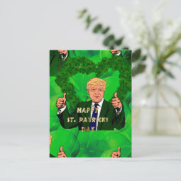st patricks day donald trump postcard | Zazzle