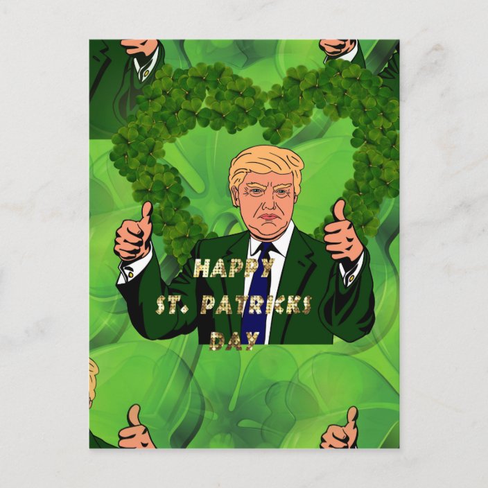 st patricks day donald trump postcard | Zazzle.com