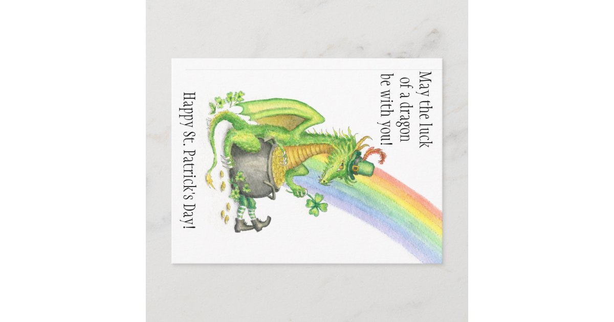 St. Patrick's Day Dragon postcard | Zazzle