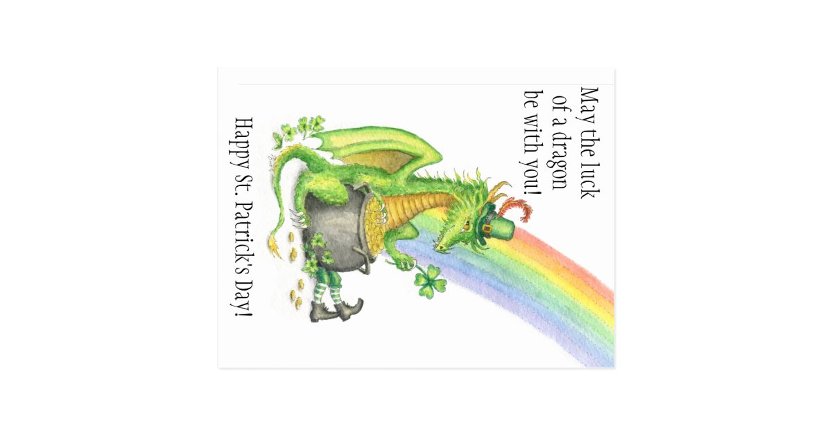 St. Patrick's Day Dragon postcard | Zazzle.com