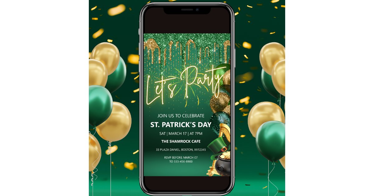 St Patrick's Day Dripping Liquid Party Invitation | Zazzle