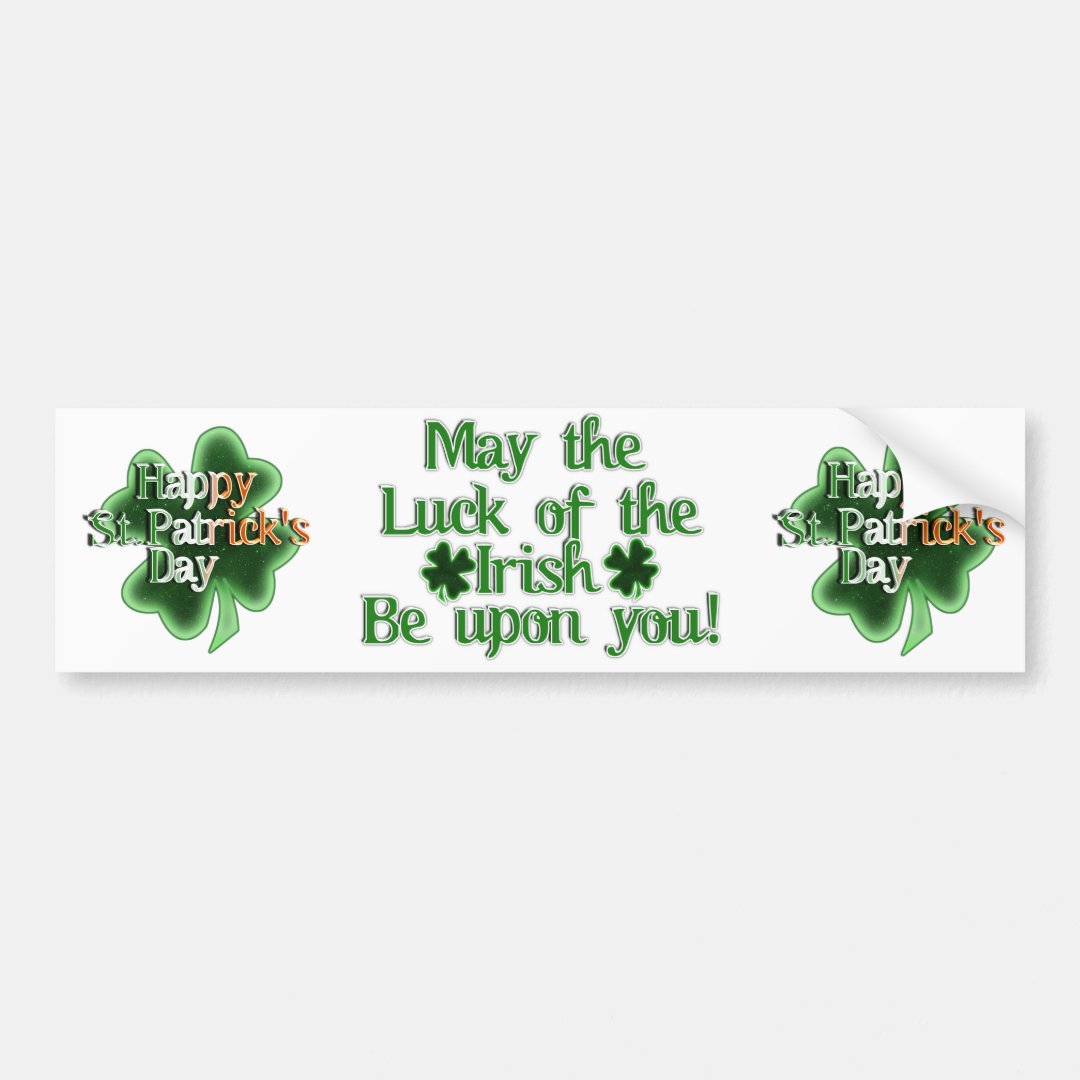 St. Patrick's Day Four Leaf Clover Bumper Sticker | Zazzle