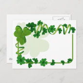 St. Patrick's Day Four Leaf Clover Lucky Shamrocks Postcard | Zazzle