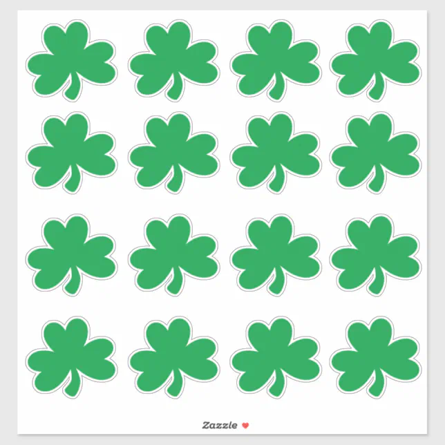 St. Patrick's Day Four Leaf Clover Party Green Sticker | Zazzle